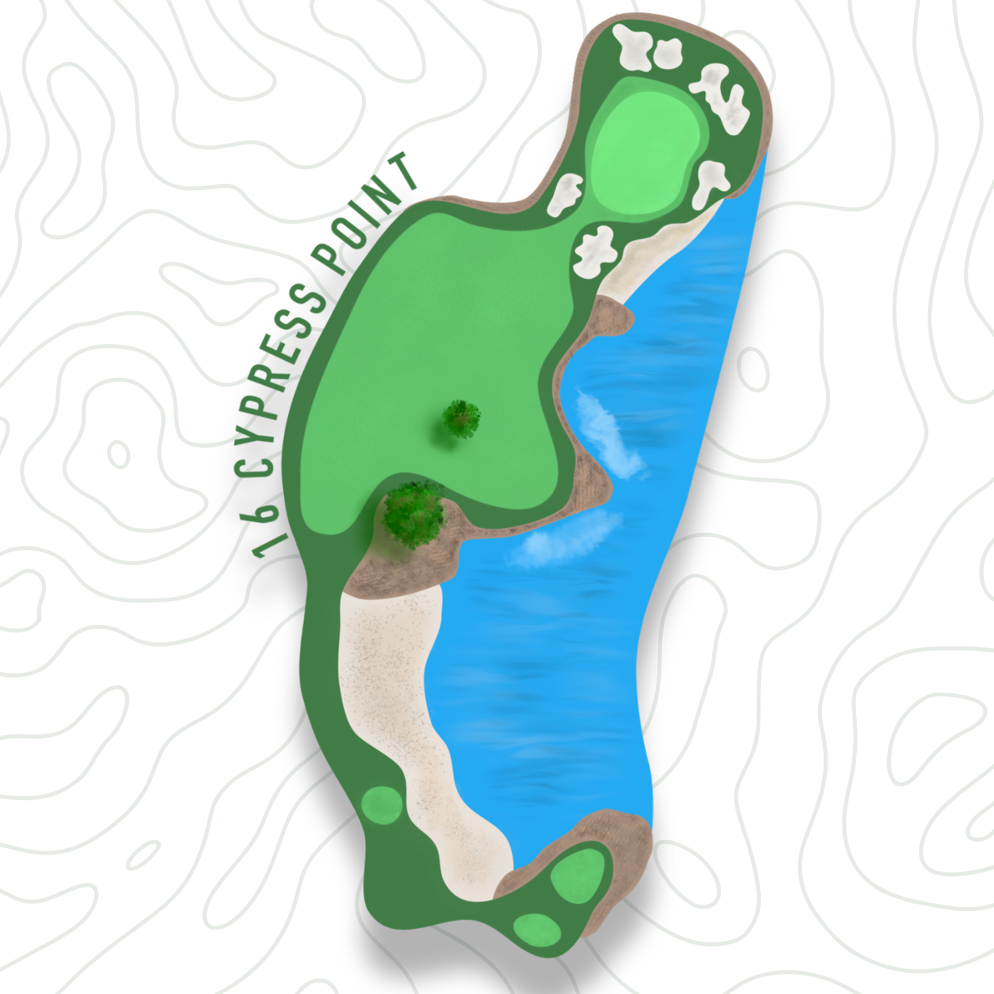 Cypress Point Hole 16 Sticker | Golf Vinyl Decal – Free Shipping