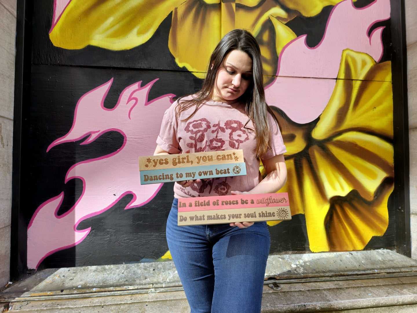 Boho Inspirational Table Shelf Engraved Sign - New Boho Deco