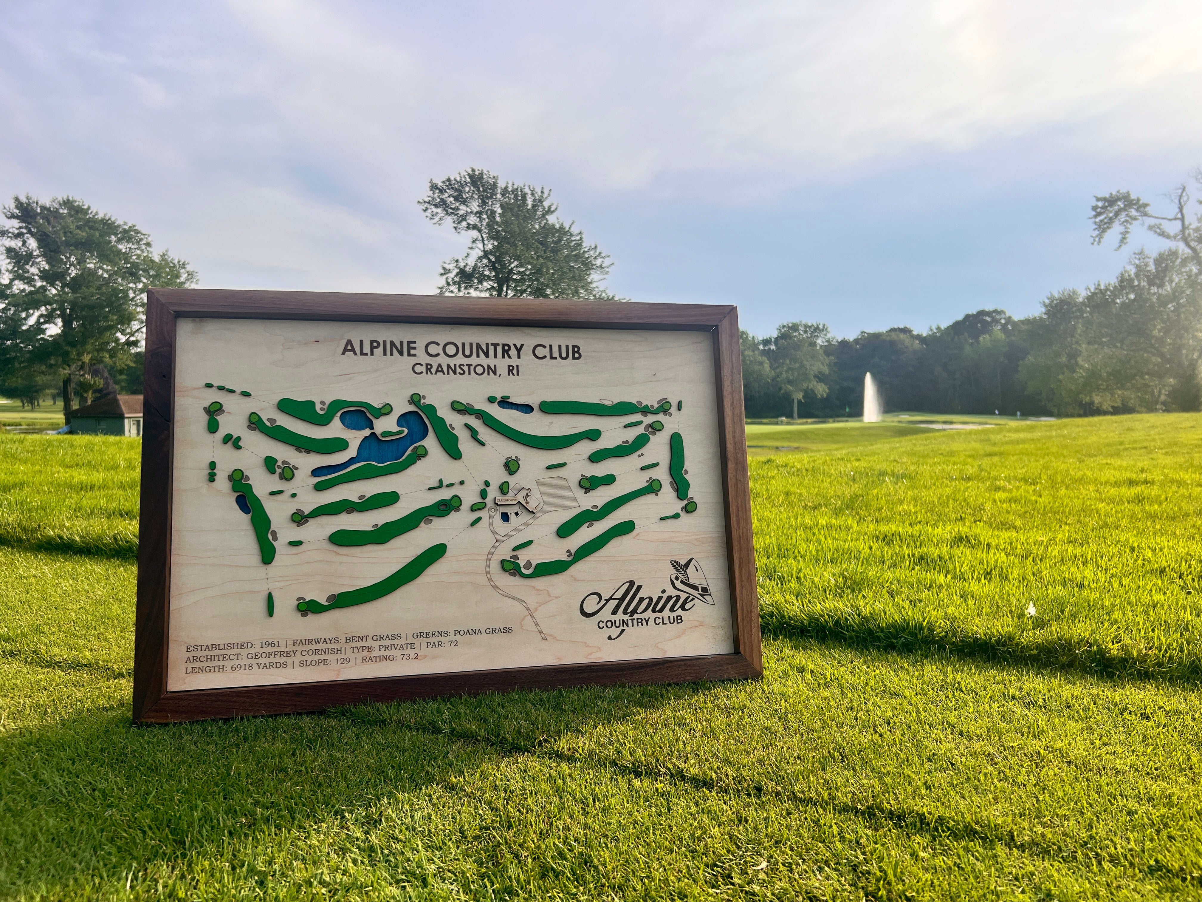 Golf Course Layout Custom Wood Sign