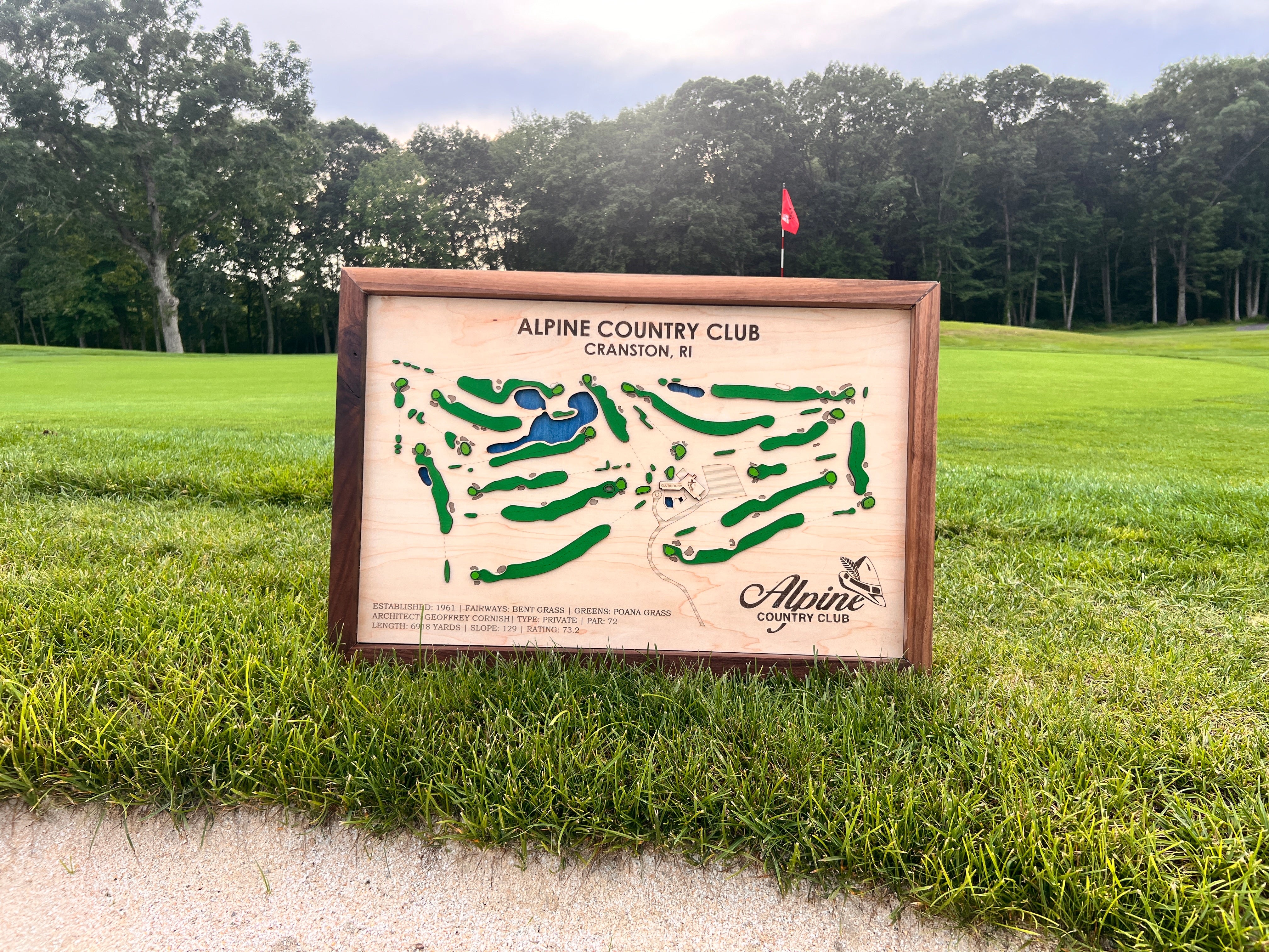 Golf Course Layout Custom Wood Sign