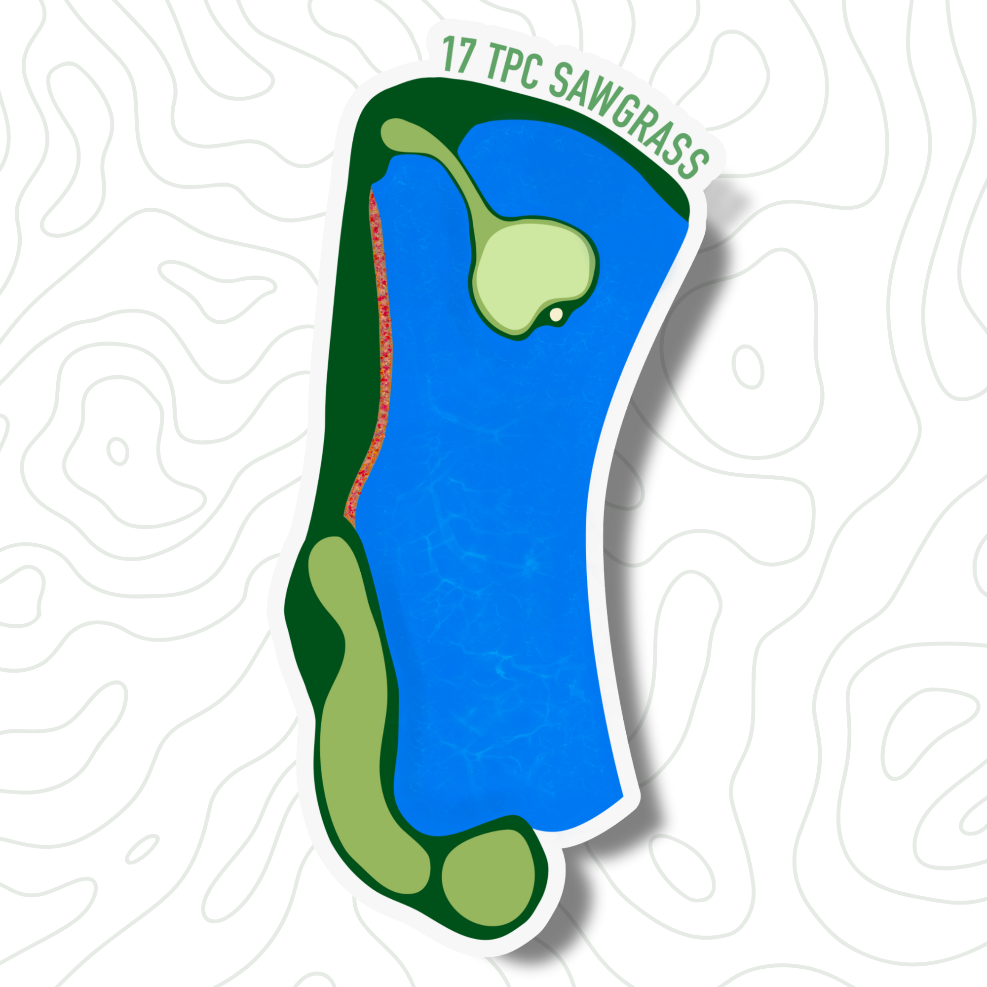 TPC Sawgrass Hole 17 Sticker | Iconic Island Green Decal – Free Shipping